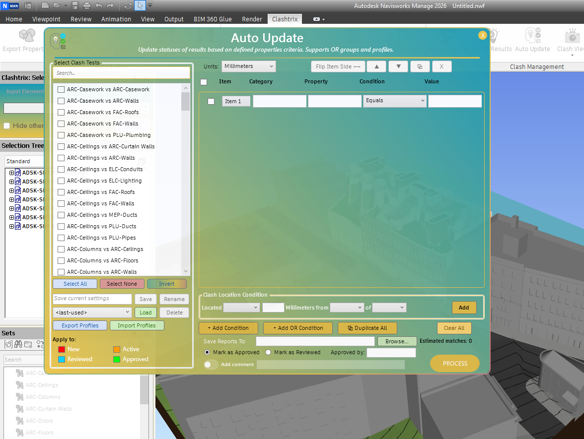 Clashtrix - Navisworks Plugin - Help File